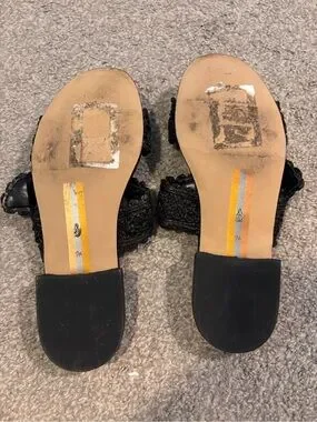 Sam Edelman | Shoes | Sam Edelman Black Beaded Doublestrap Slide ...